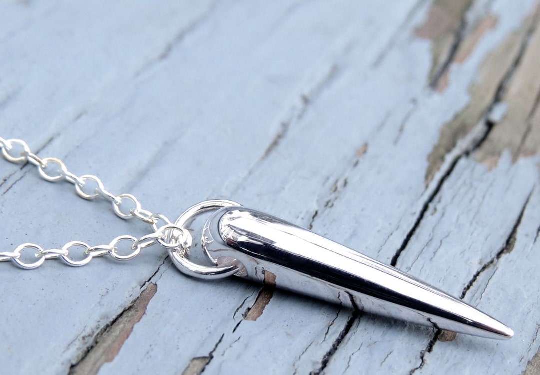 Sterling Spike Necklace Spike Charm Silver Spike Necklace - Etsy Sweden