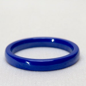 Blue Ceramic Ring, Minimalist 3mm Band, Stacking Friendship Ring - Etsy