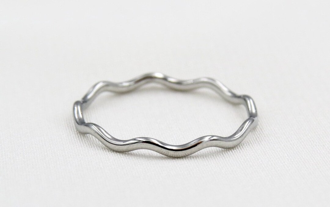 Wavy Rings Silver Thin Stackable Rings SIZES 5 6 7 8 9 - Etsy