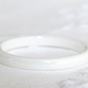 Simple White Ring, Thin Ceramic Stacking Ring, SIZES 4, 5, 6, 7, 8, 9 ...