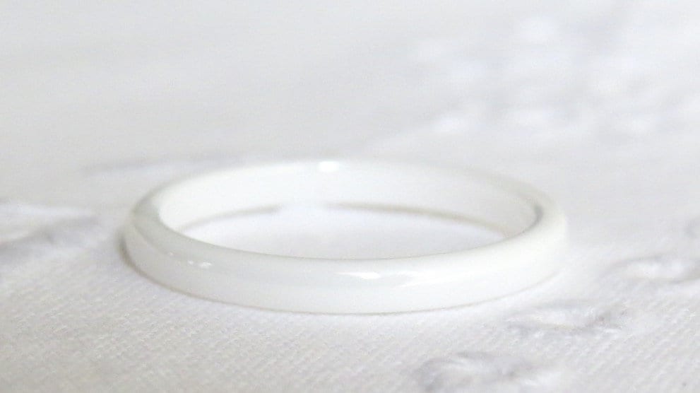 Simple White Ring, Thin Ceramic Stacking Ring, SIZES 4, 5, 6, 7, 8, 9 ...