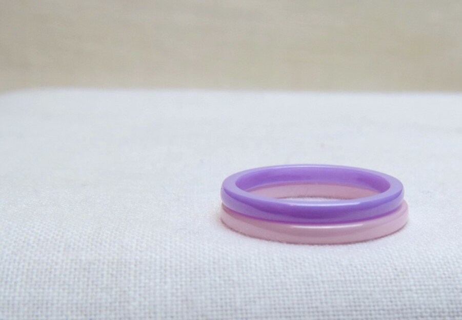Ceramic Pink or Purple Ring Thin Ceramic Stacking Rings | Etsy