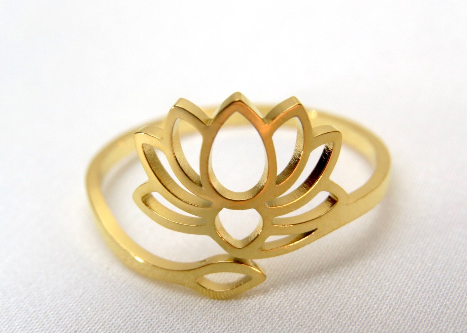 Lotus Ring Minimalist Ring Stainless Steel Ring One Size - Etsy