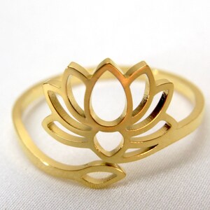 Lotus Ring, Minimalist Ring, Stainless Steel Ring, One Size Ring ...
