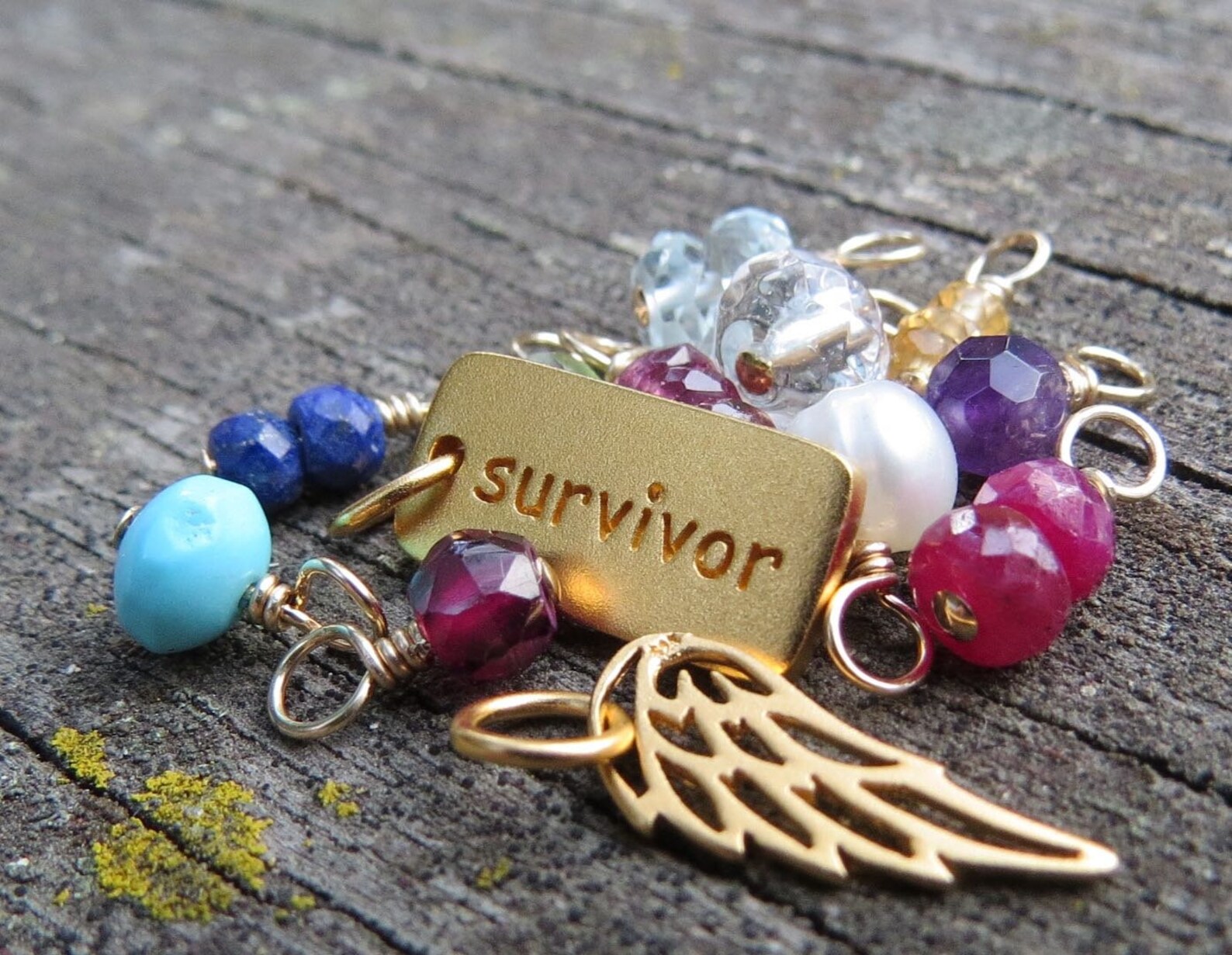 Gold Survivor Necklace Gold Tag Survivor Charm Gold Angel - Etsy