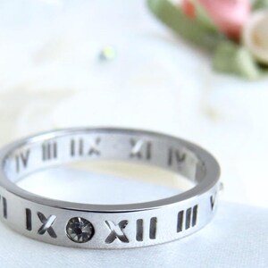 SALE! Roman Numeral Ring, Roman Number Stackable Rings, Cut Out ...