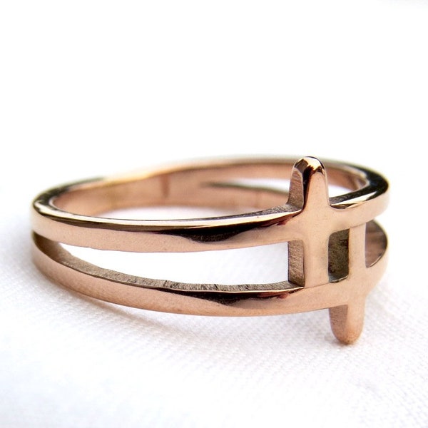 Double Cross Ring - Etsy