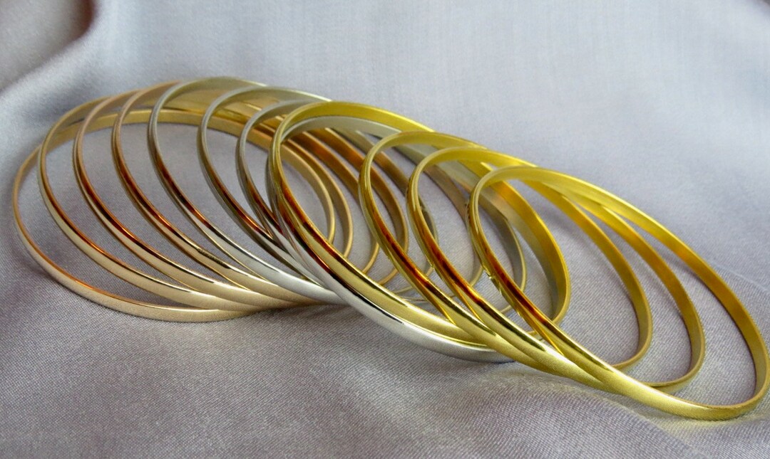 Plain Stainless Steel Bangles in Silver, Rose Gold, and Gold, Stainless ...