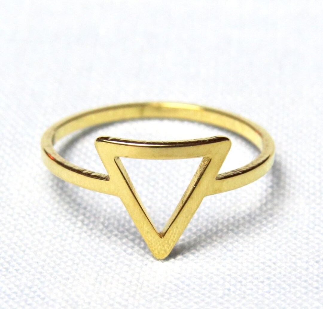 Simple Open Triangle Ring, Gold and Silver Rings, Delicate, SIZES 6, 7 ...