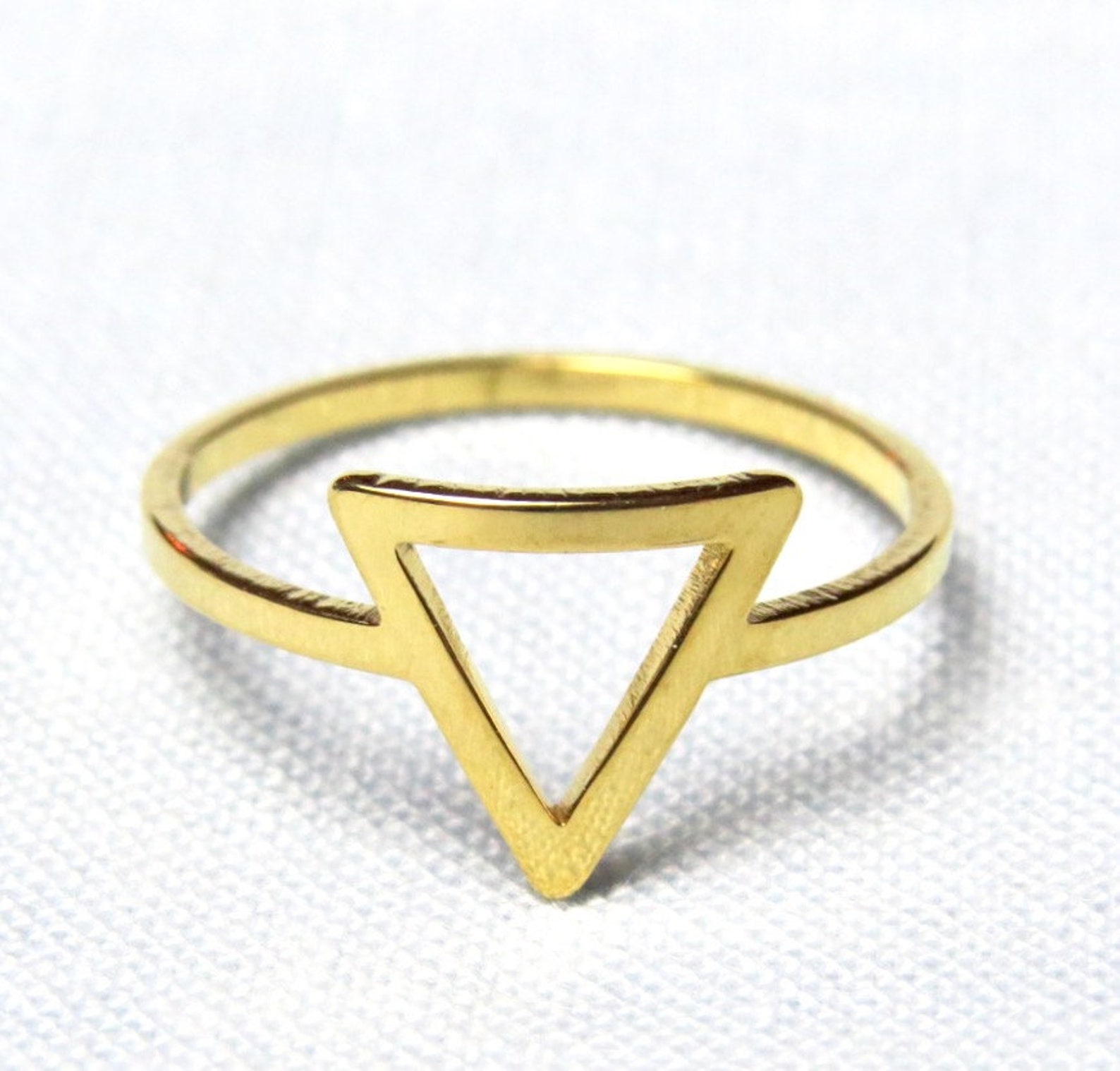 Simple Open Triangle Ring Gold and Silver Rings Delicate - Etsy