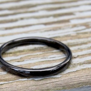Simple Black Ring, Minimalist Ring, TITANIUM Ring, Thumb Ring, 2mm Ring, Stacking Ring ...