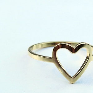 Simple Open Heart Ring, Gold and Silver Rings, Delicate, SIZES 6, 7, 8 ...