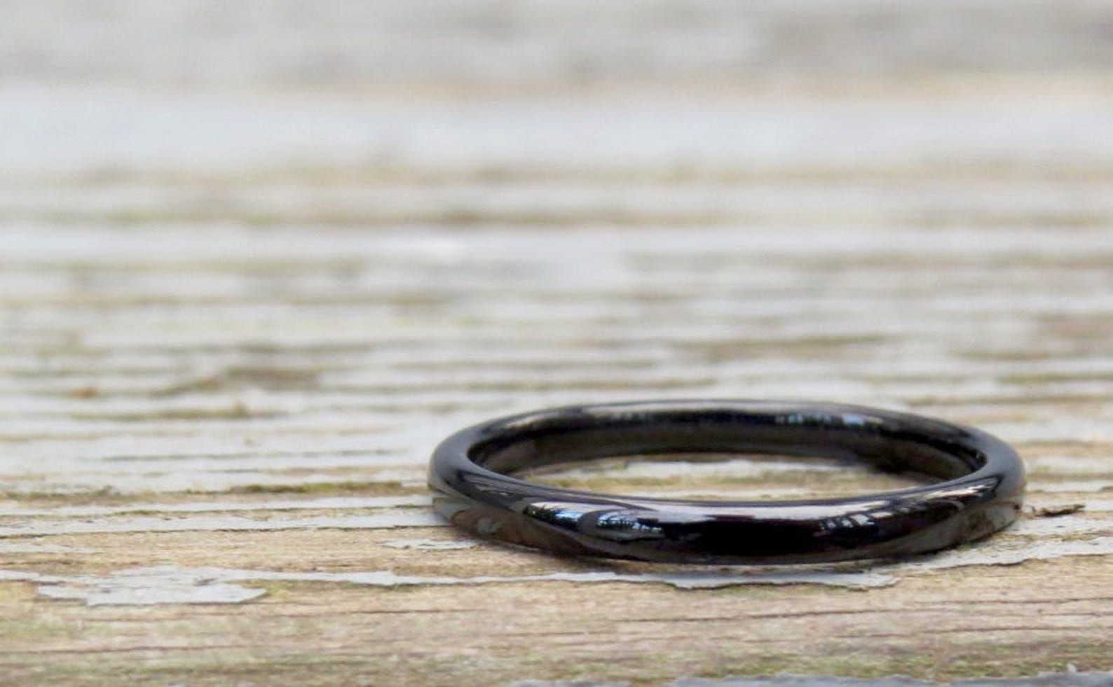 Simple Black Ring, Minimalist Ring, TITANIUM Ring, Thumb Ring, 2mm Ring ...