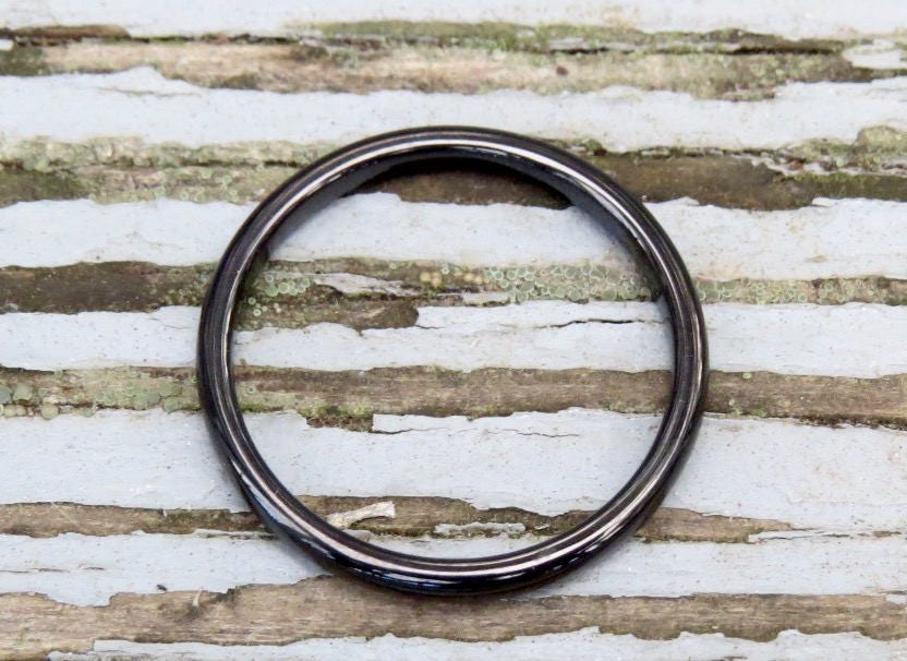 Simple Black Ring, Minimalist Ring, TITANIUM Ring, Thumb Ring, 2mm Ring ...