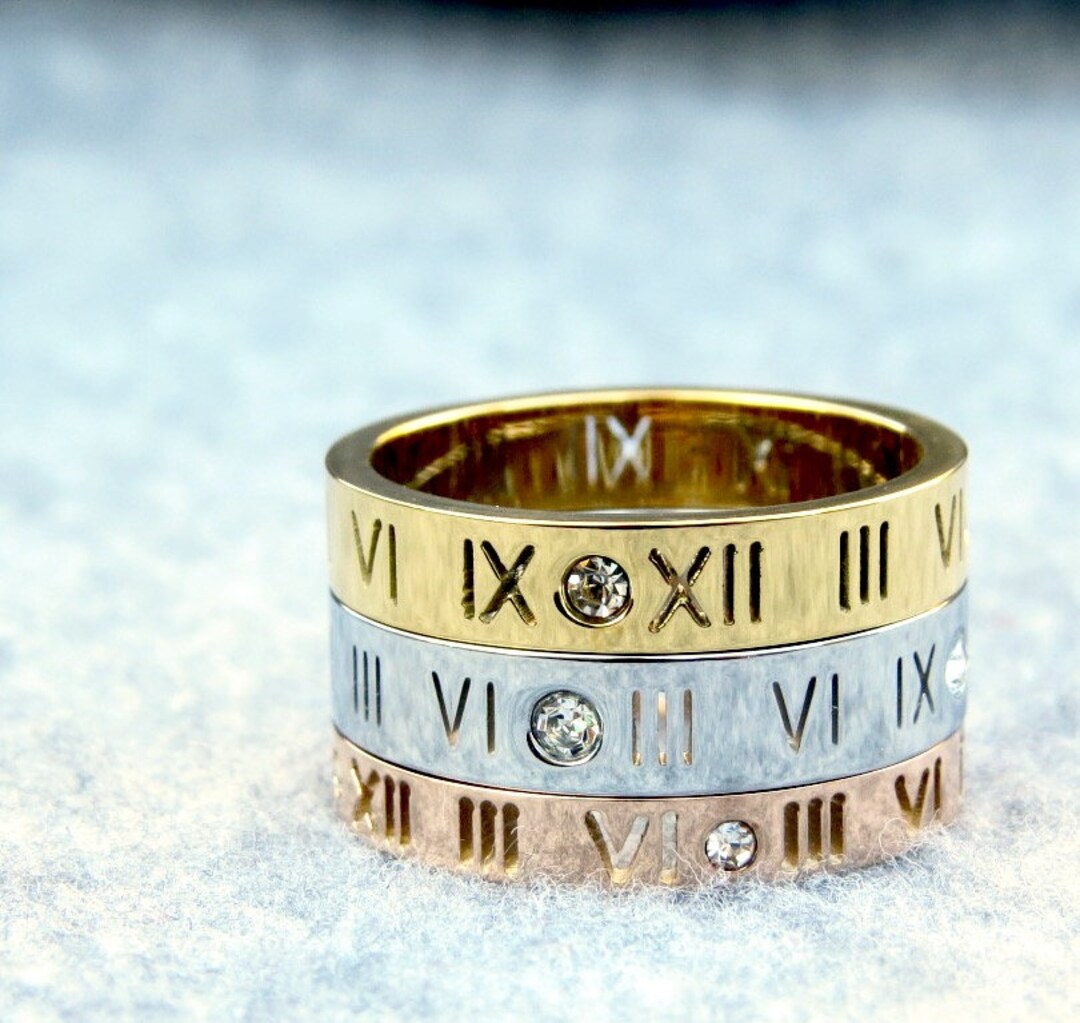 SALE! Roman Numeral Ring, Roman Number Stackable Rings, Cut Out ...