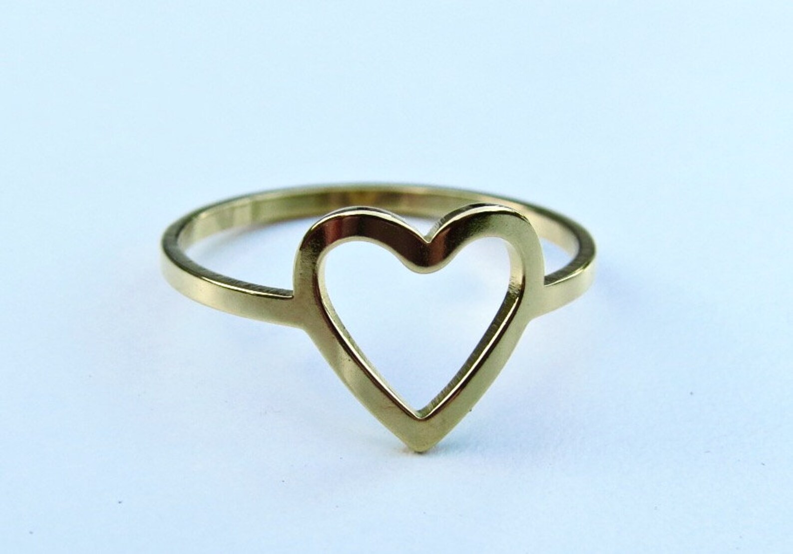 Simple Open Heart Ring Gold and Silver Rings Delicate SIZES - Etsy