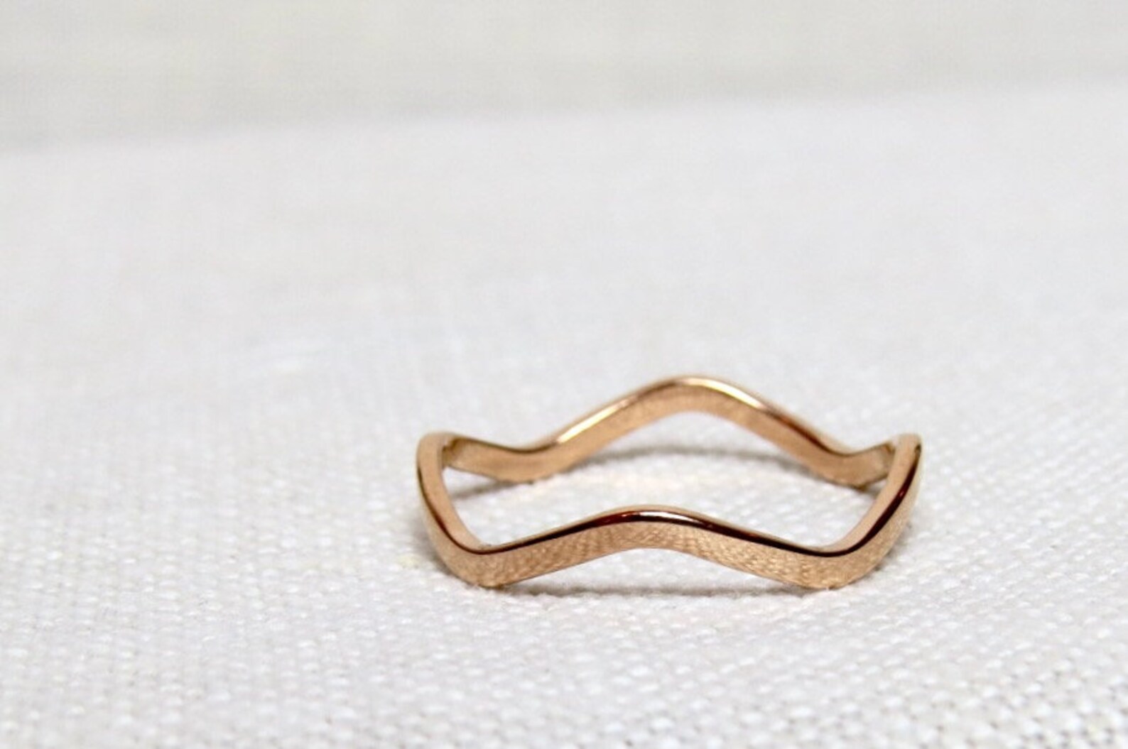 Wavy Rings, Rose Gold, Thin Stackable Rings, SIZES 5, 6, 7, 8, 9 ...