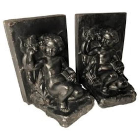 Pair of Cherub Bookends - Etsy