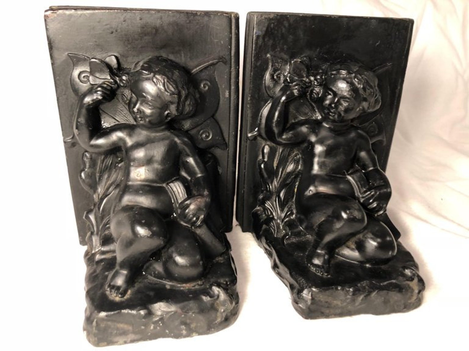 Pair of Cherub Bookends - Etsy
