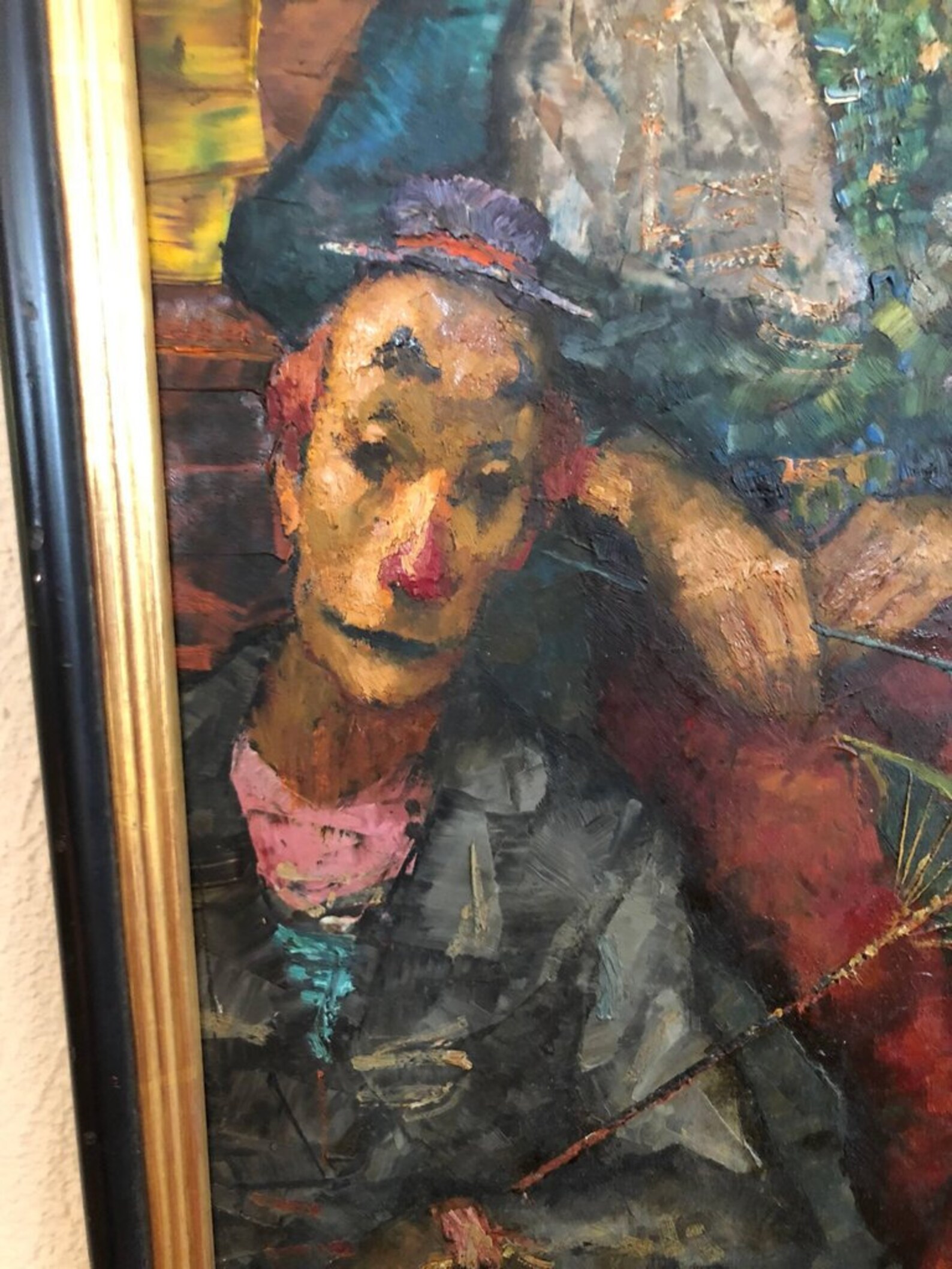 Signed Mid Century Painting of Clowns by George Russin-free - Etsy