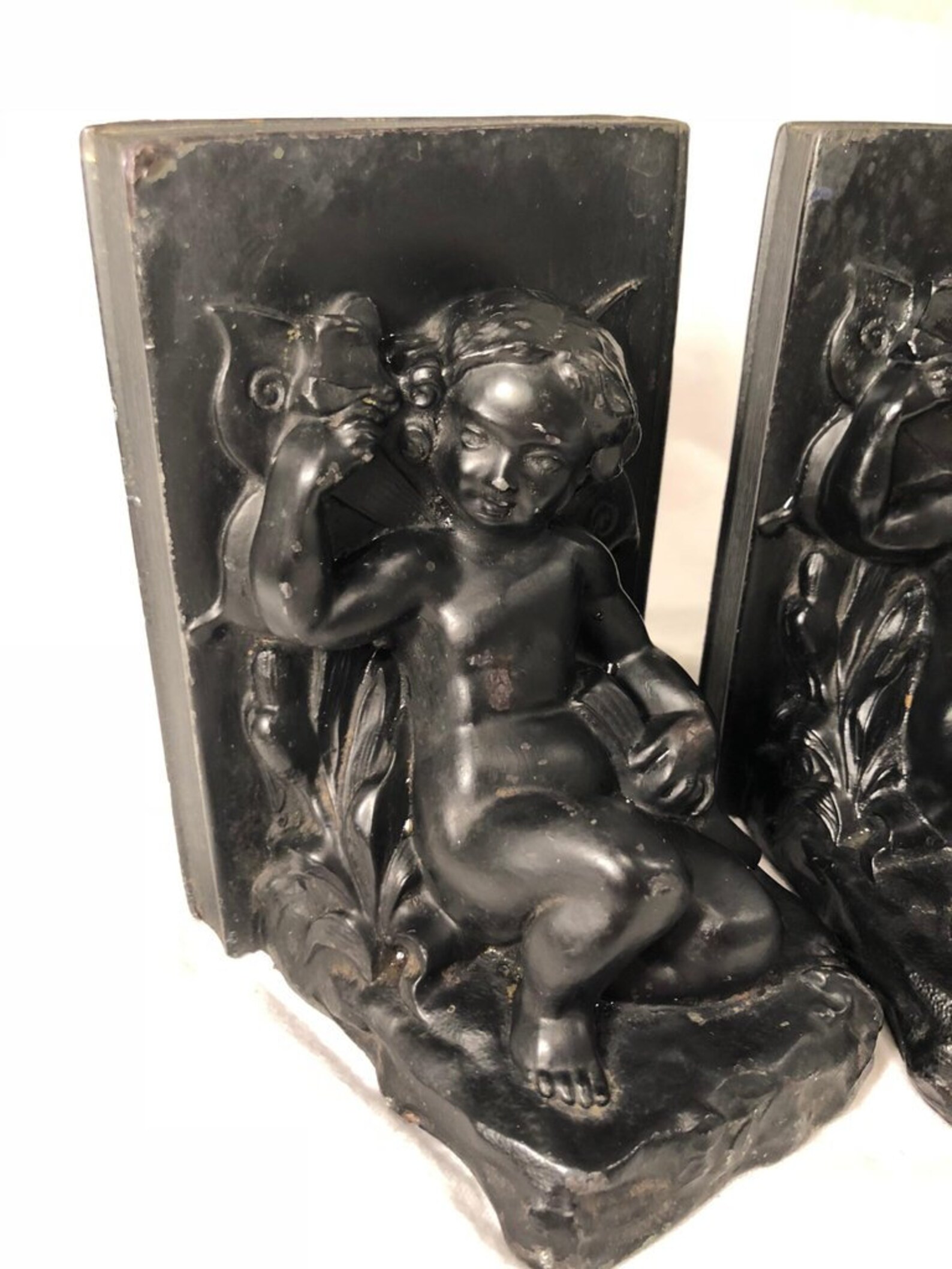 Pair of Cherub Bookends - Etsy