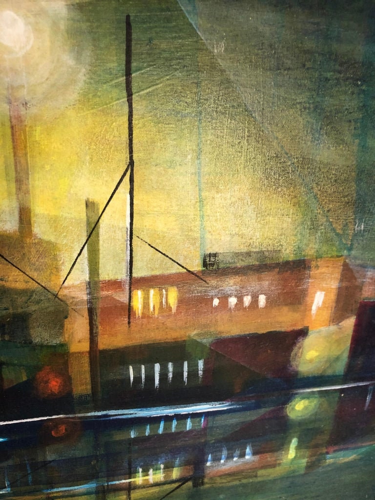 Mid Century Cubist Painting of an Industrial Building - Etsy