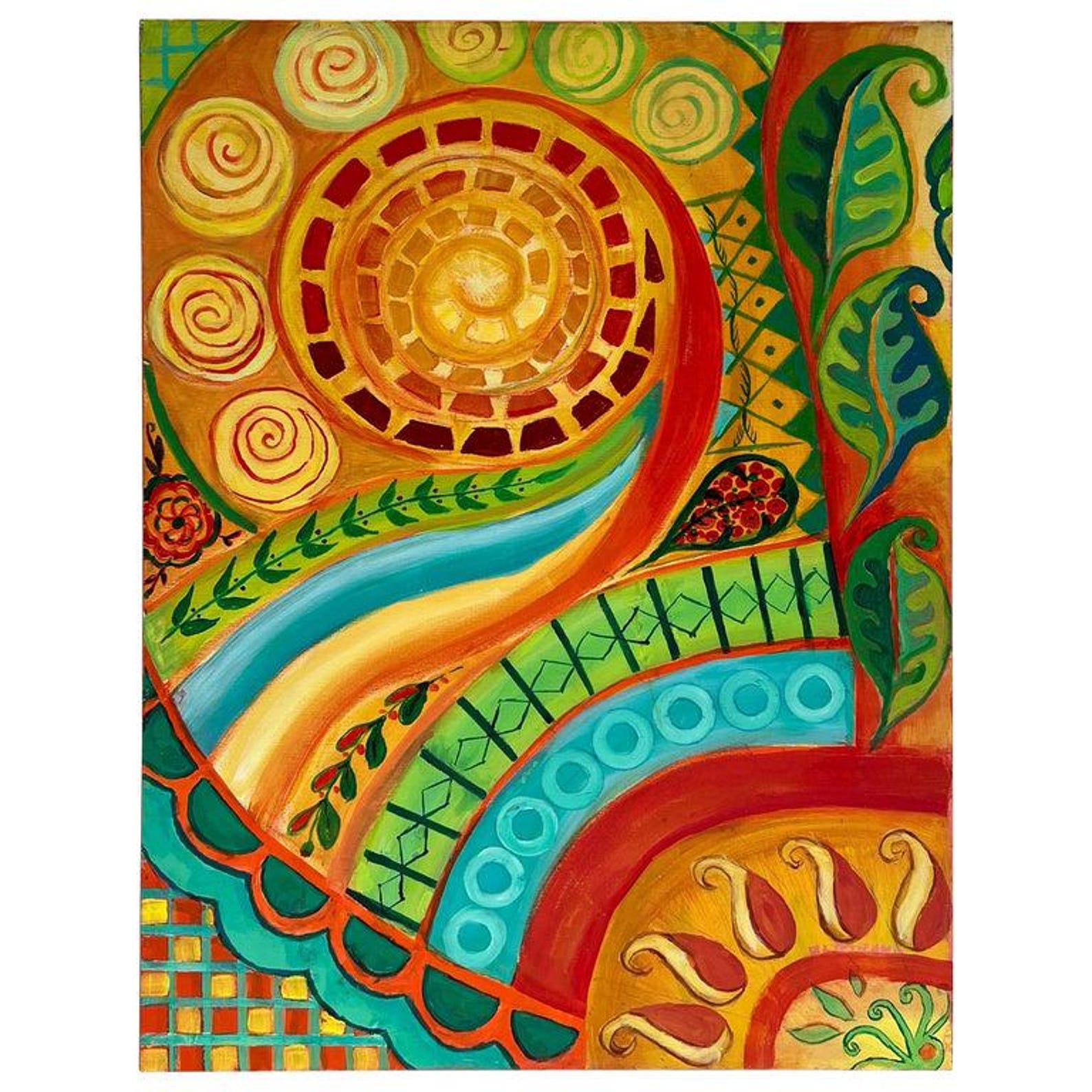 Large Yellow and Green Joy Meditation Series Painting by Carol Bertrand ...