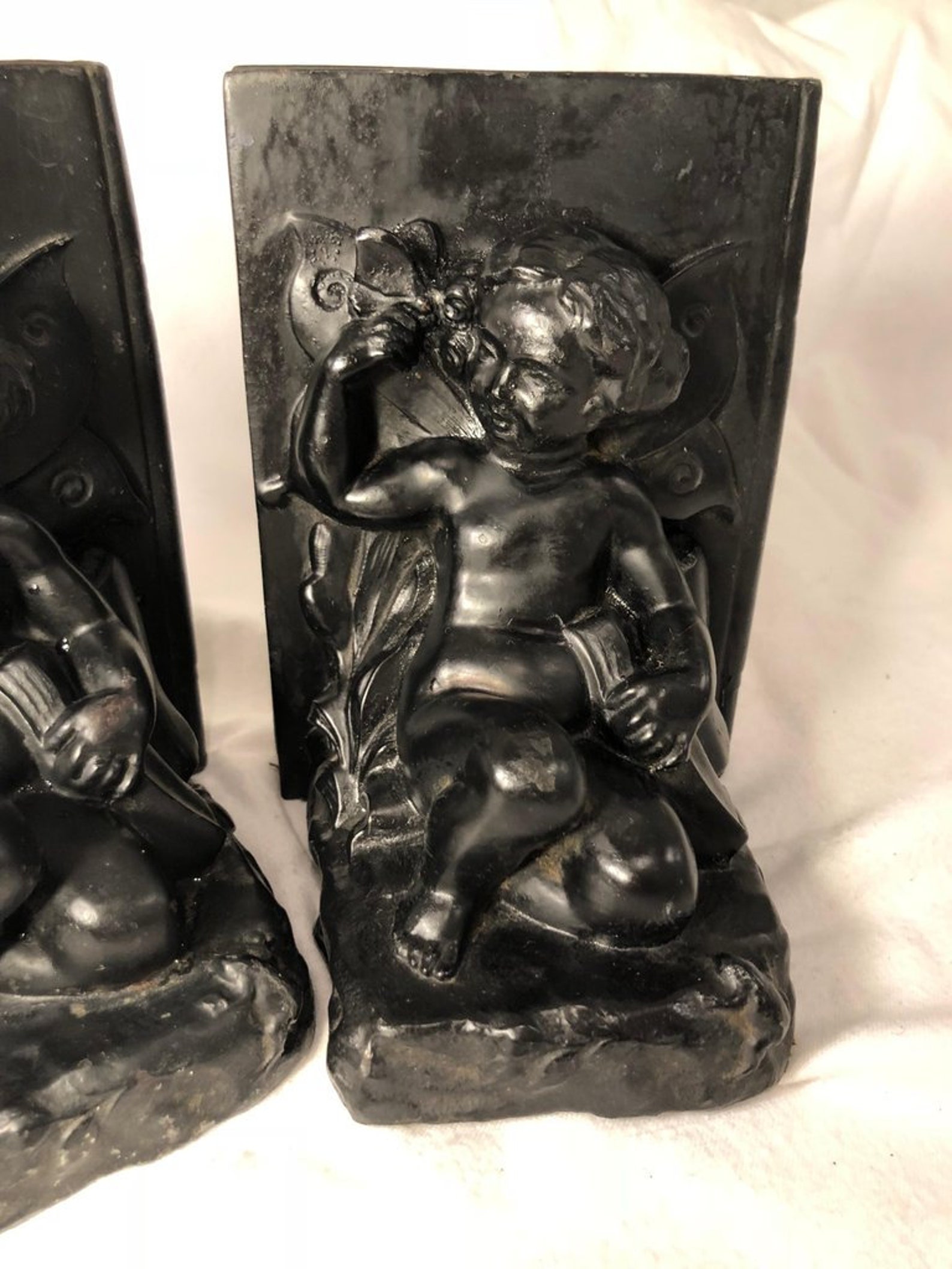Pair of Cherub Bookends - Etsy