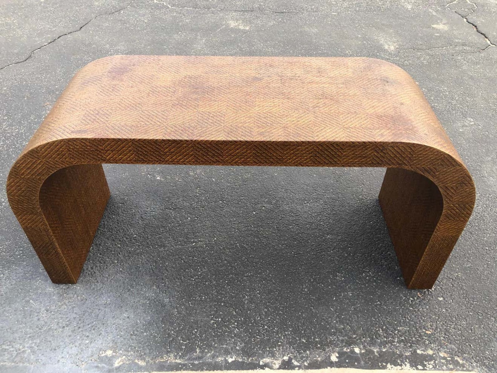 Vintage Seagrass Waterfall Console Table - Etsy