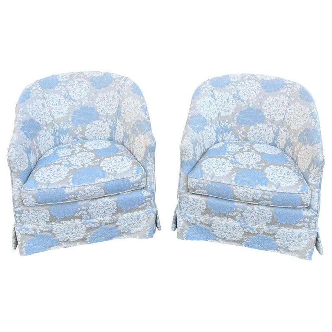 Pair of Custom Brocade Club Chairs - Etsy
