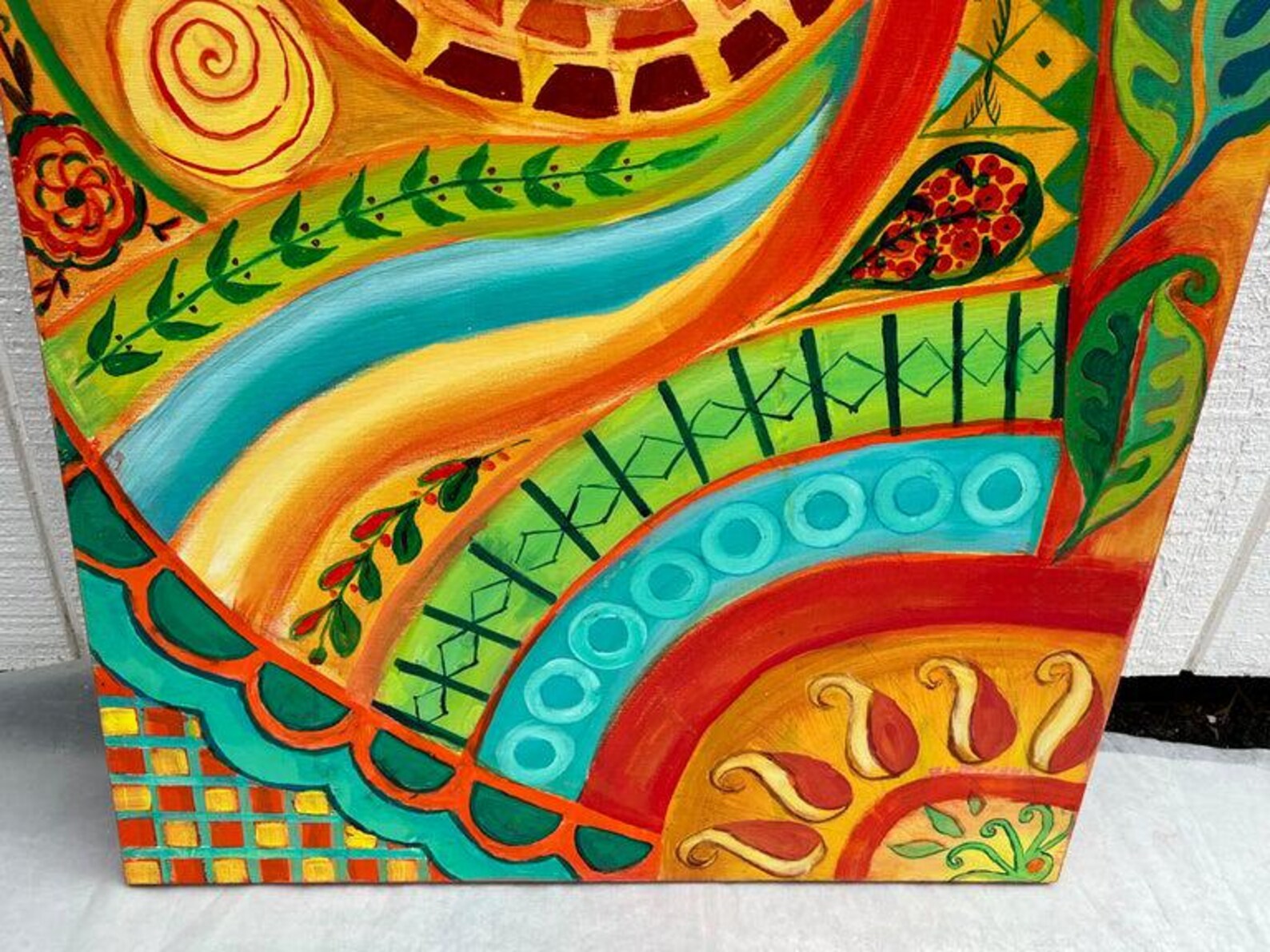 Large Yellow and Green Joy Meditation Series Painting by Carol Bertrand ...
