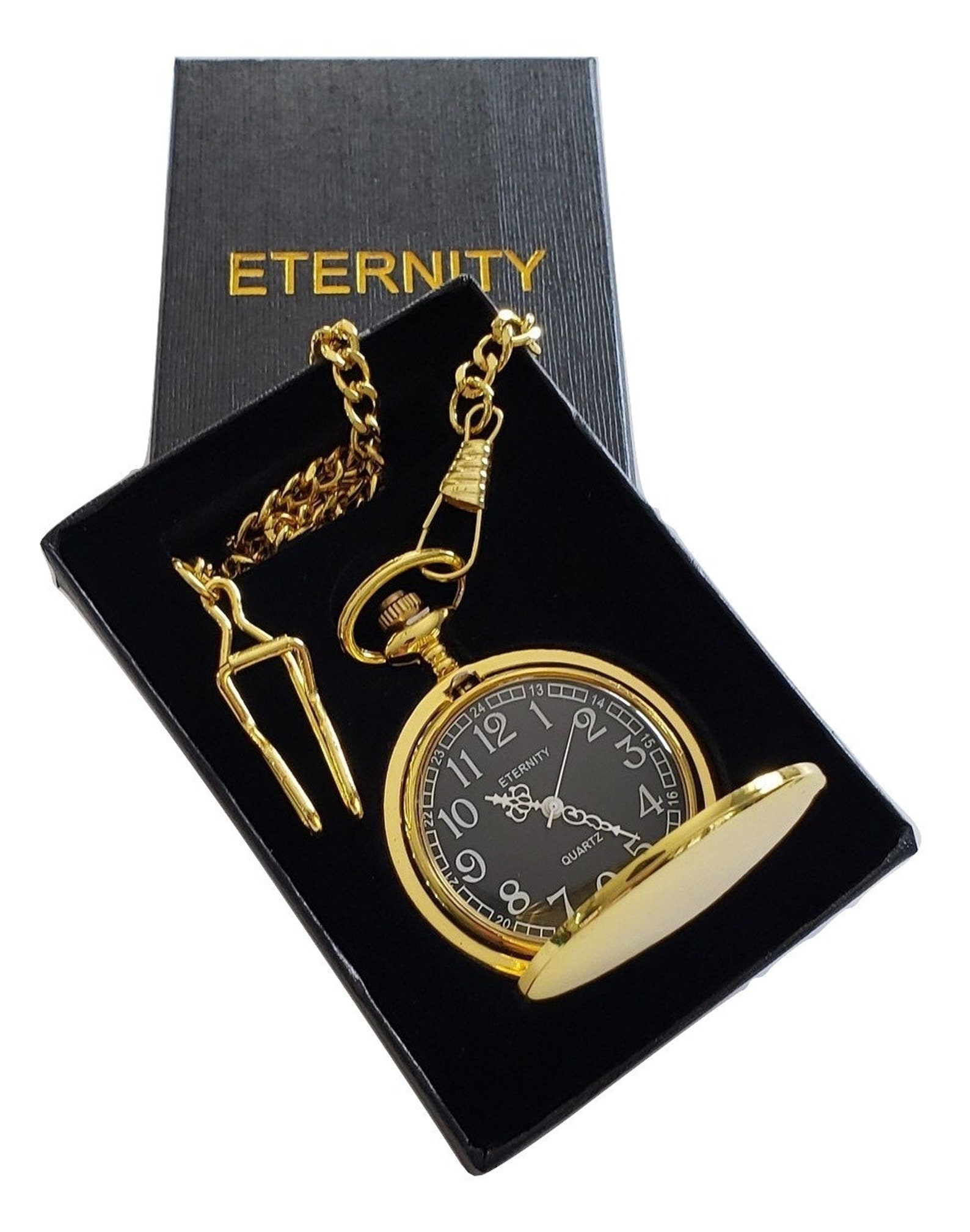 4 Personalized Engraved Black Pocket Watches, Mens Pocket Watches, Gift ...