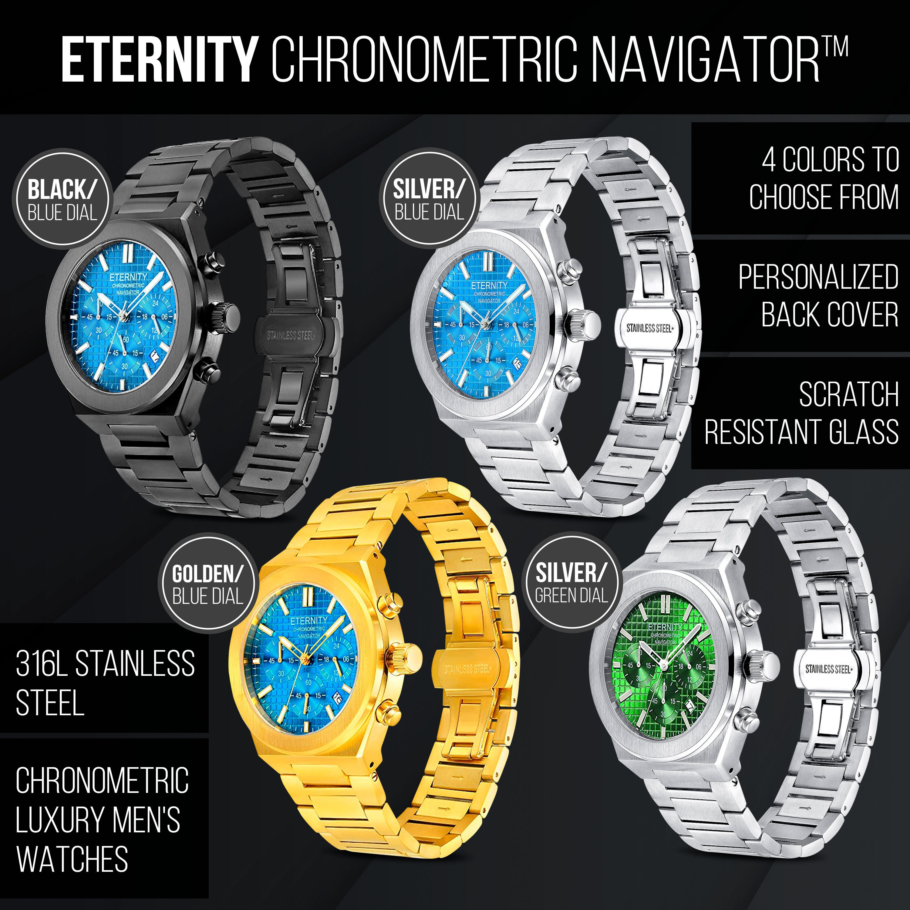 ETERNITY CHRONOMETRIC NAVIGATOR™ Personalized Men's Watches. Custom ...