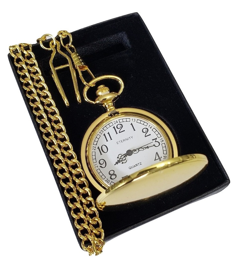 4 Personalized Engraved Black Pocket Watches, Mens Pocket Watches, Gift ...