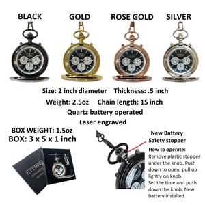 Eternity Chronometric Navigator Engraved Pocket Watch, Personalized ...