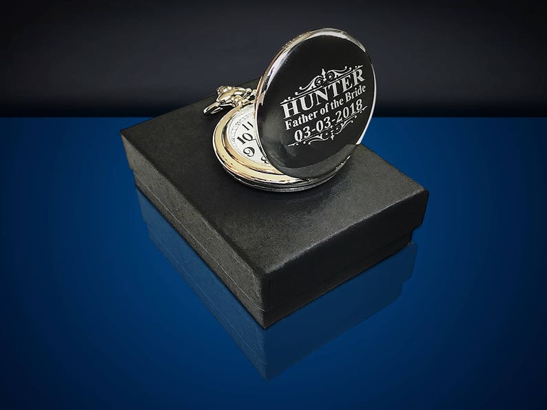 Personalized Pocket Watch - Silver Laser Engraved Pocket Watch - Silver ...