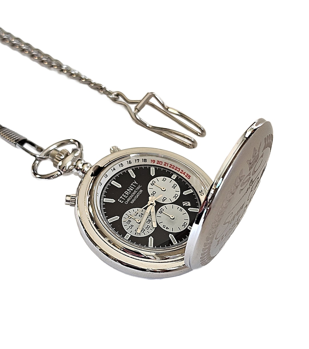 Eternity Chronometric Navigator Engraved Pocket Watch, Personalized ...