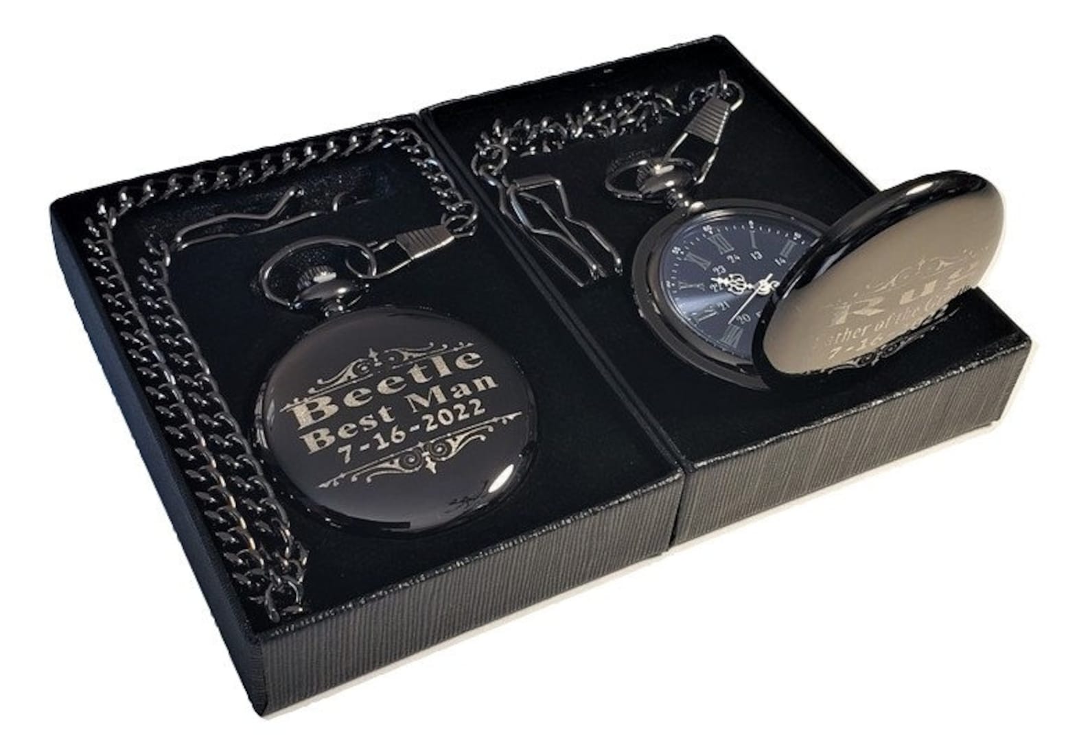 Customized Pocket Watch Blue Roman Numerals Engraved Pocket - Etsy