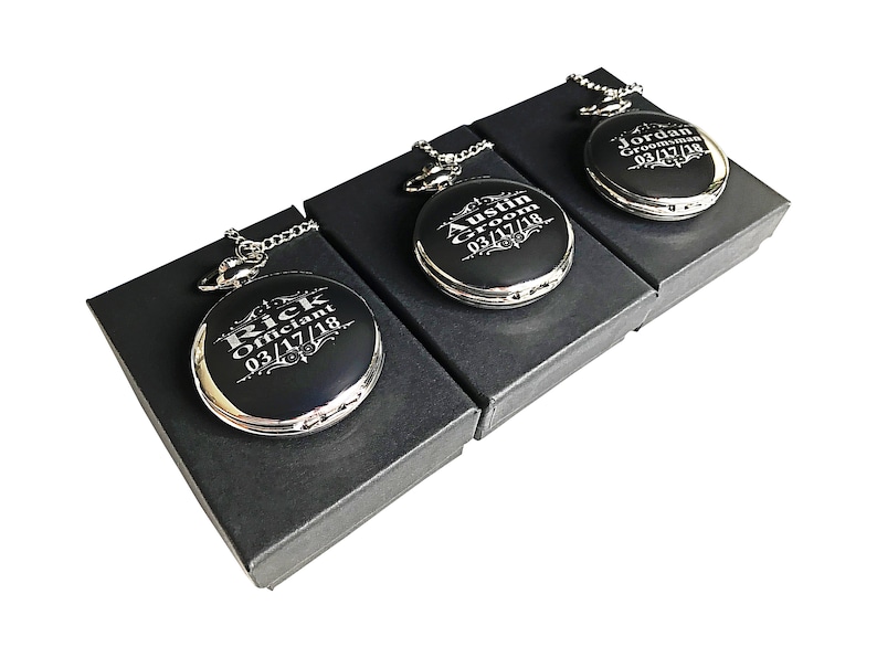Personalized Pocket Watch - Silver Laser Engraved Pocket Watch - Silver ...