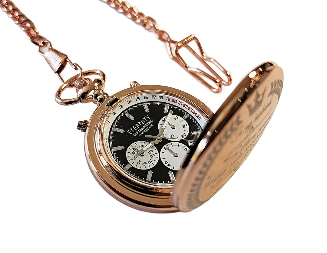 Eternity Chronometric Navigator Engraved Pocket Watch, Personalized ...
