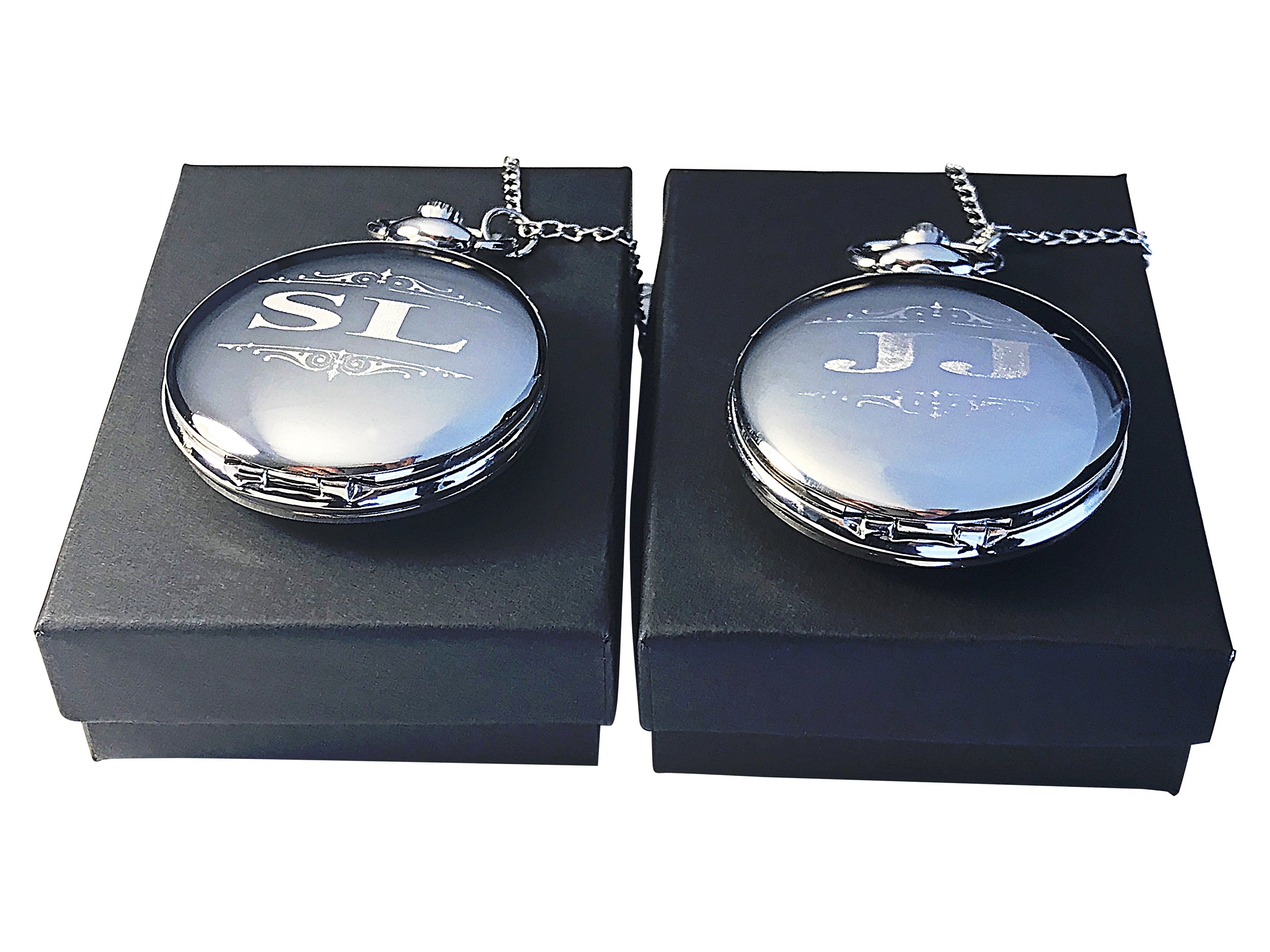 Personalized Pocket Watch - Silver Laser Engraved Pocket Watch - Silver ...