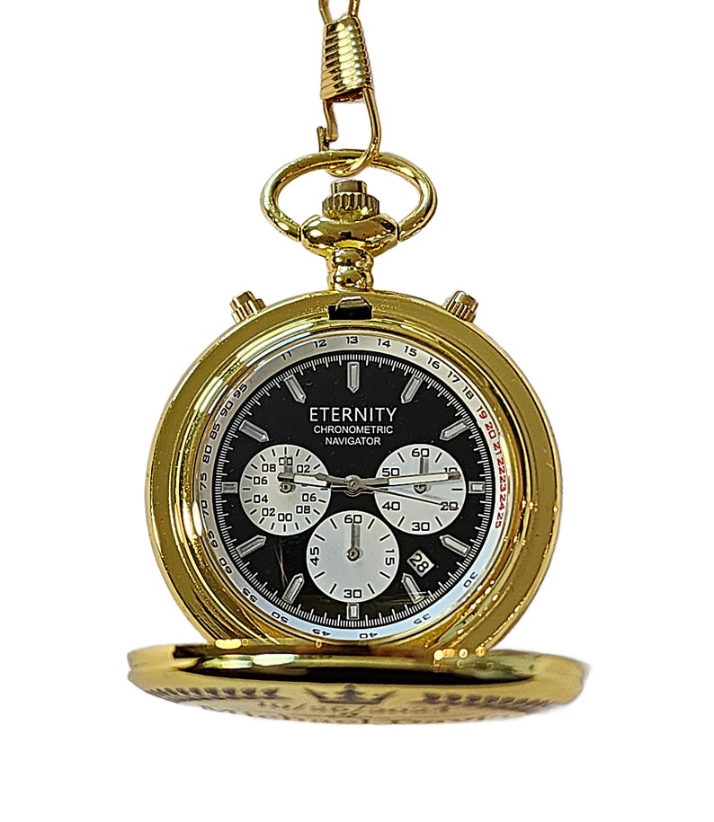 Eternity Chronometric Navigator Pocket Watch, Engraved Gifts for Him ...
