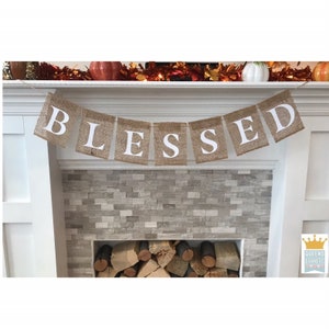 Blessed Banner Thankful Banner Holiday Decor Christmas - Etsy