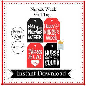 Nurses Week Gift Tags, Nurses Week Gifts, Nurse Week, Nurse ...