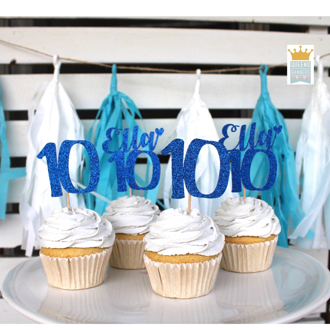 Number Topper, Fourteen Cupcake Topper, Number 14 Cake Topper, Birthday ...