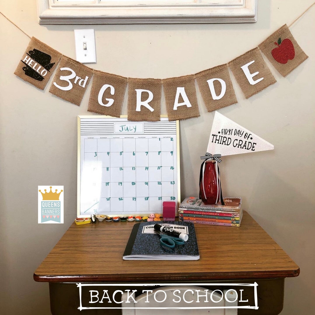 School Banner, Third Grade Banner, Teacher Banner, Homeschool Decor ...