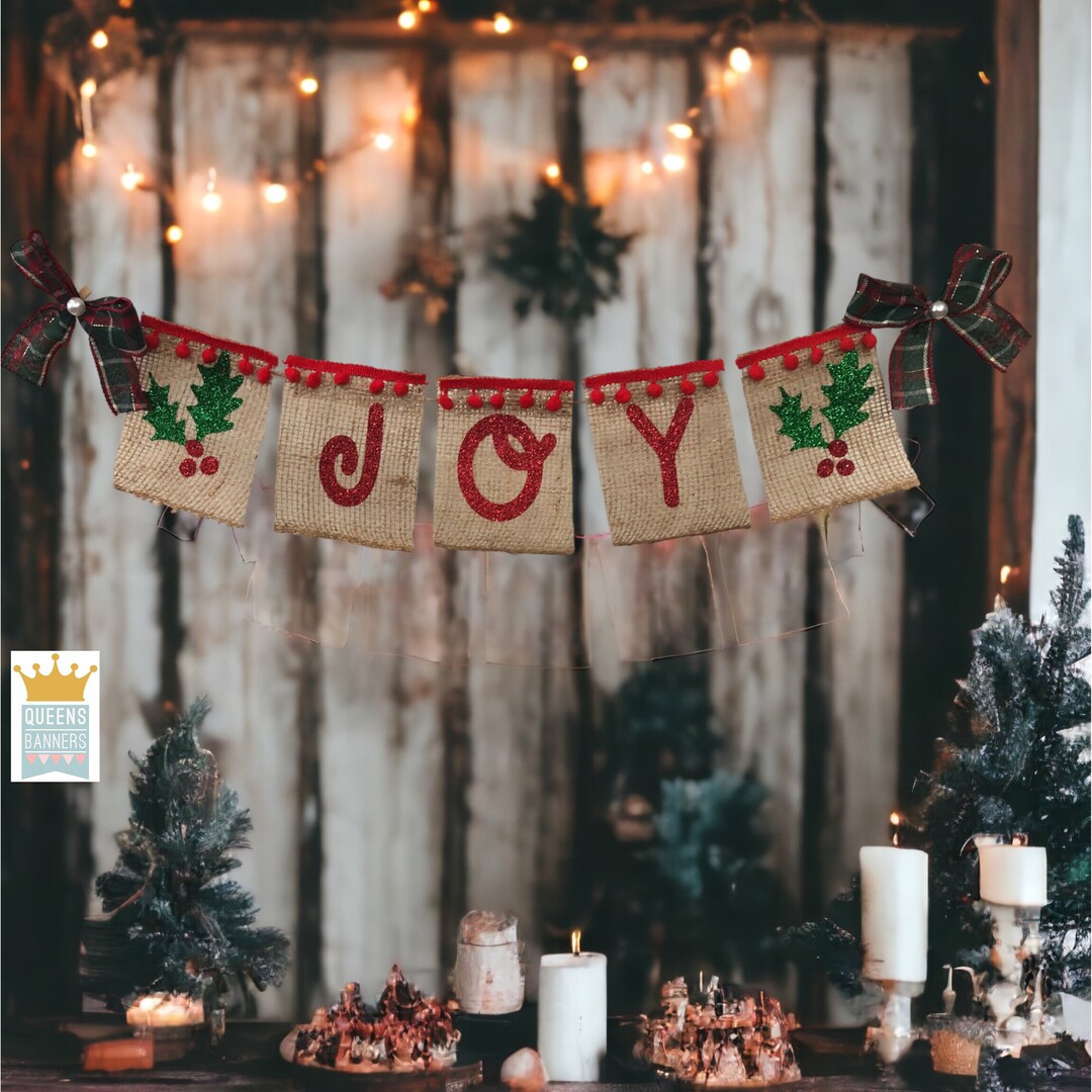 Joy Banner, Holiday Banner, Christmas Banner, Holiday Decor, Mantle ...