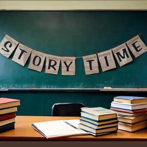 Story Time Banner, Teacher Banner, Teacher Gift, Librarian Gift, School ...