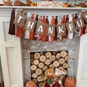 Thankful Banner Set, Thankful Banner, Thanksgiving Banner, Holiday ...