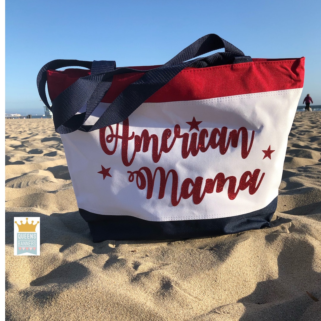 American Mama Tote, Mama Bag, Mama Tote, Patriotic Bag, Bridesmaids ...